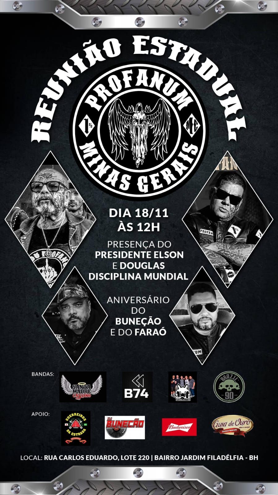 Moto Reunião Estadual Profanum MC e Aniversário do Bunecão - Jacaremoto