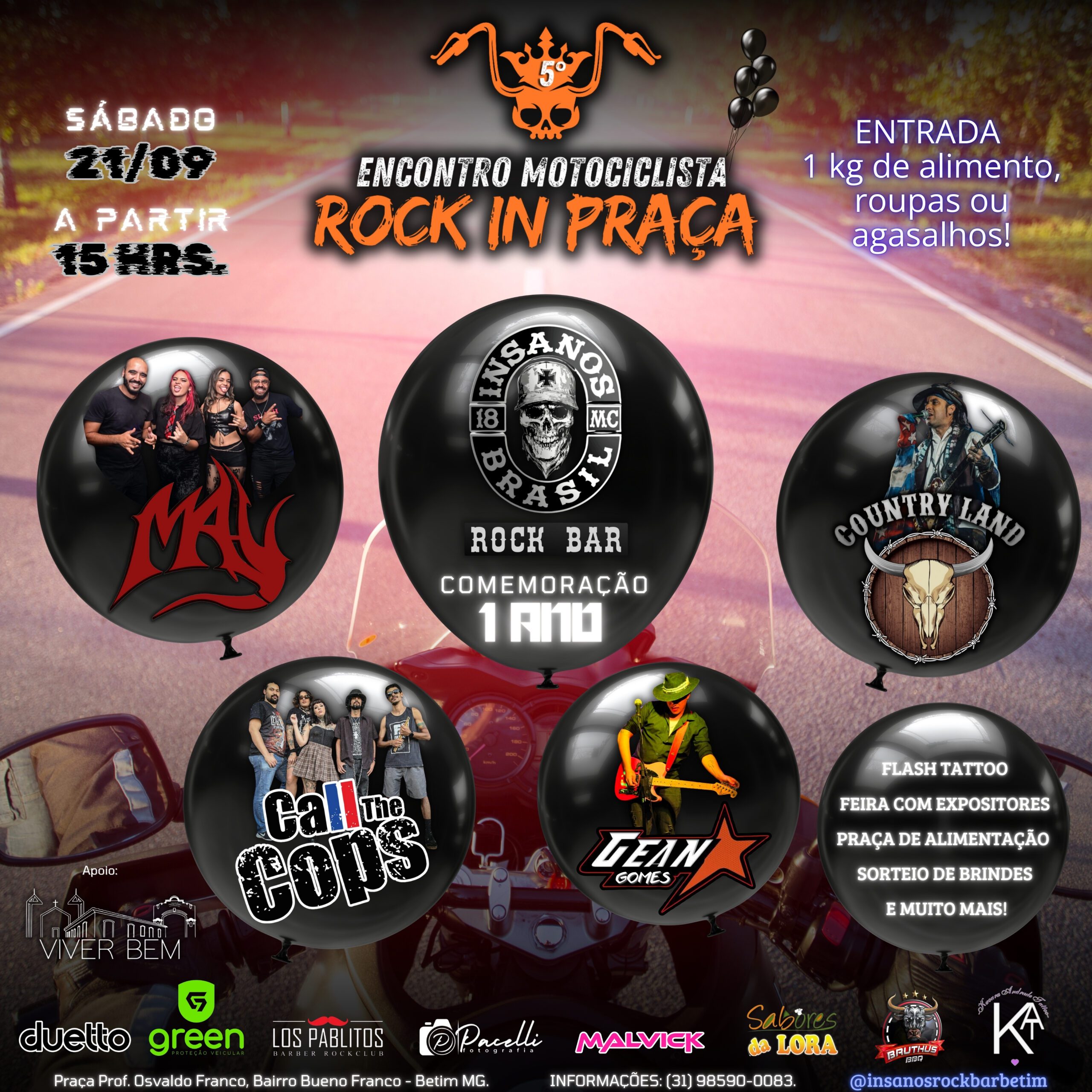 5° Encontro Motociclista Rock in Praça (1º aniversário Insanos Rock Bar ...